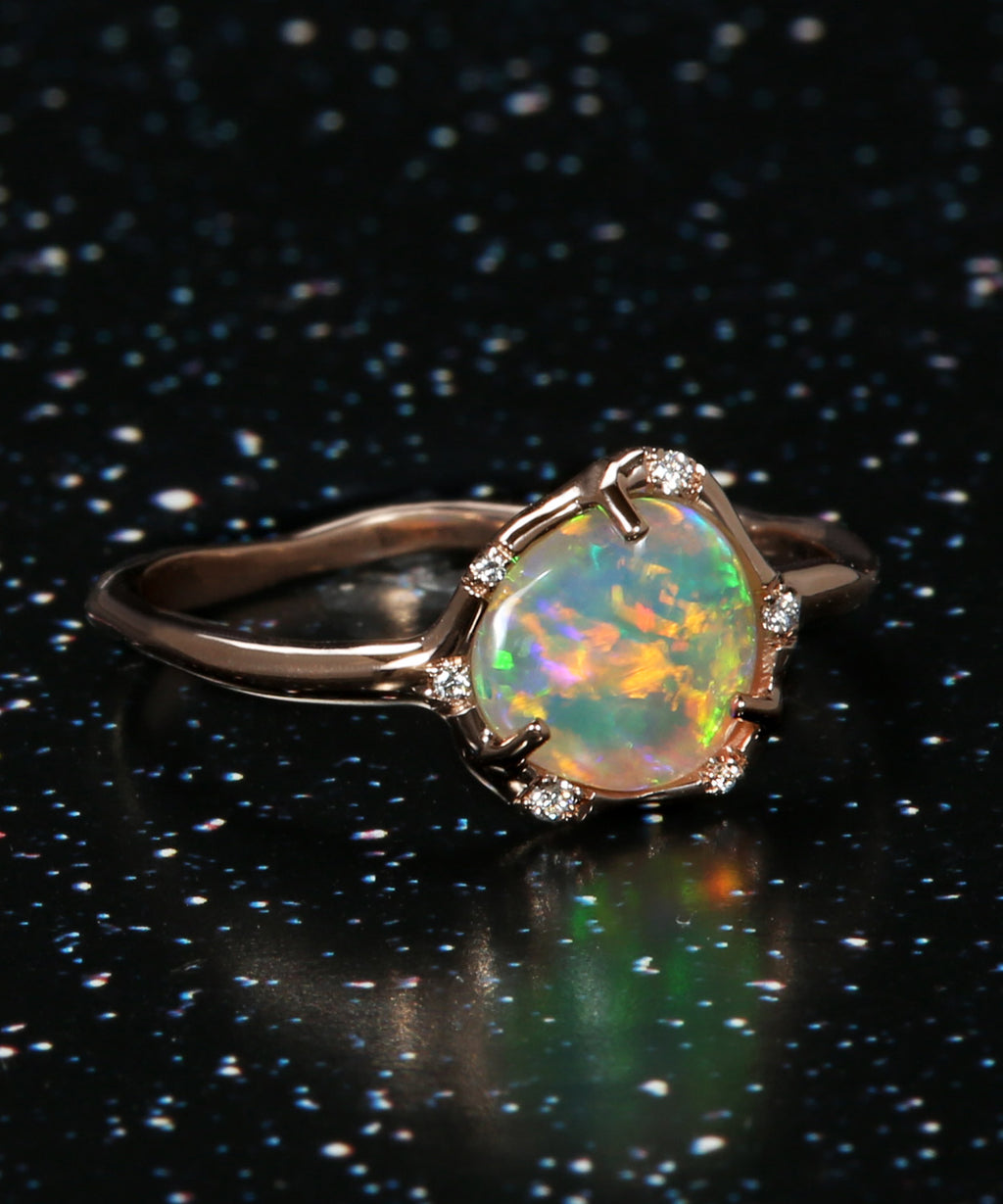Cosmic Light Galactic Gem Crystal Opal Ring – Sirciam Jewelry