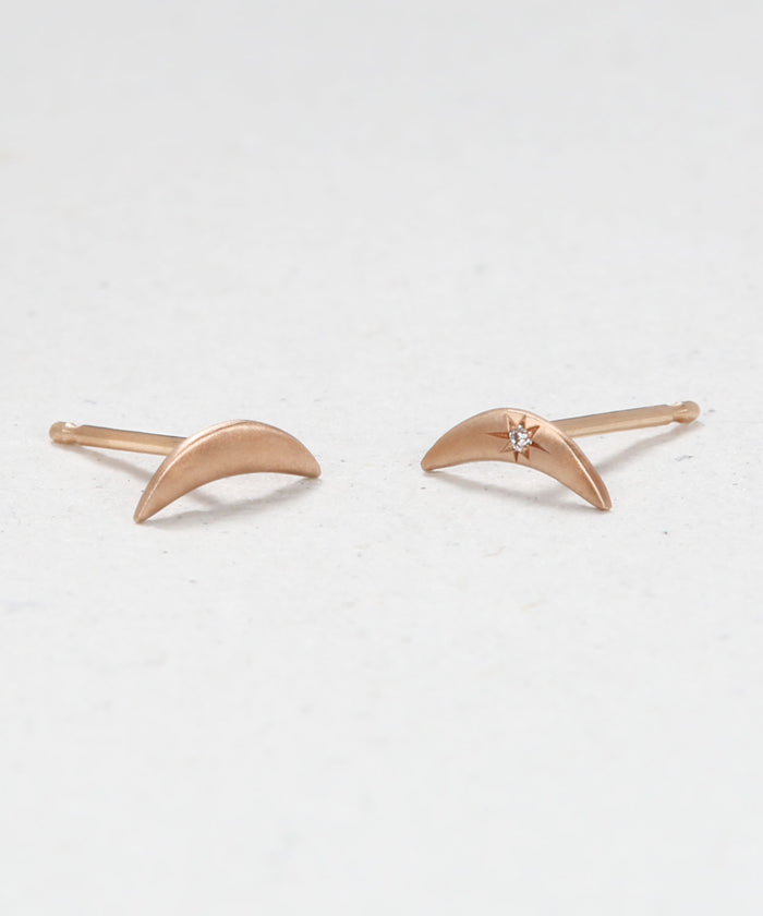 Crescent Moon Studs