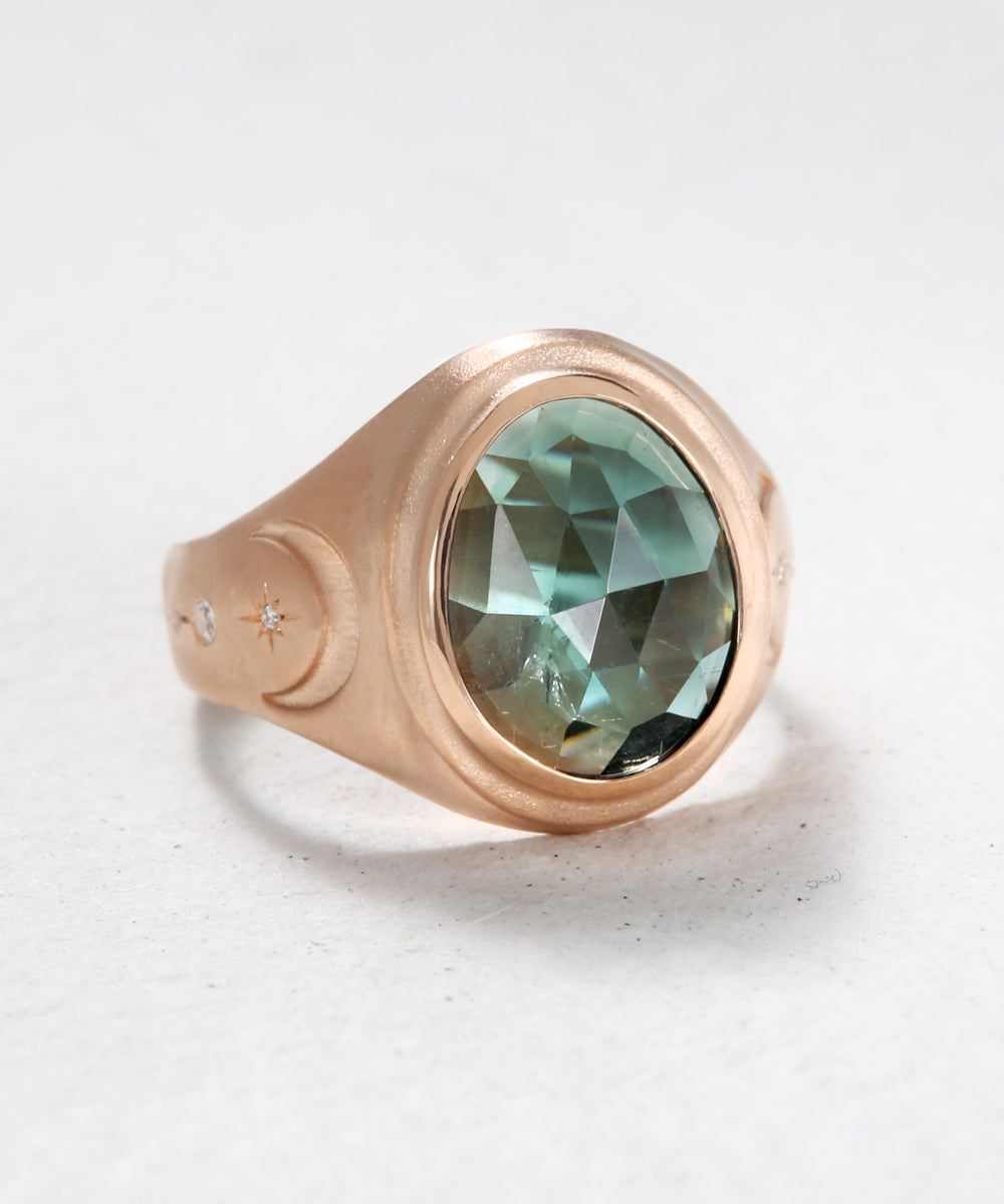 Double Moon Signet Ring