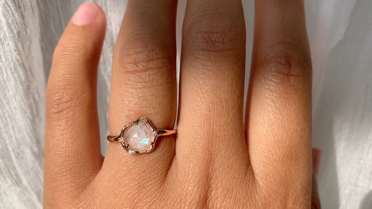 Cosmic Moonstone Light Ring